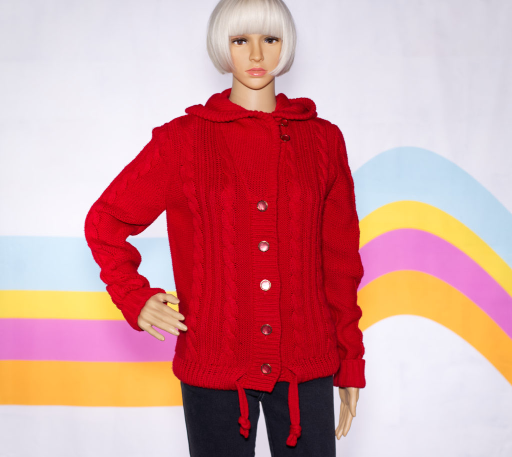 Vintage 1970s Red Hooded Cardigan – Bold Fashioned